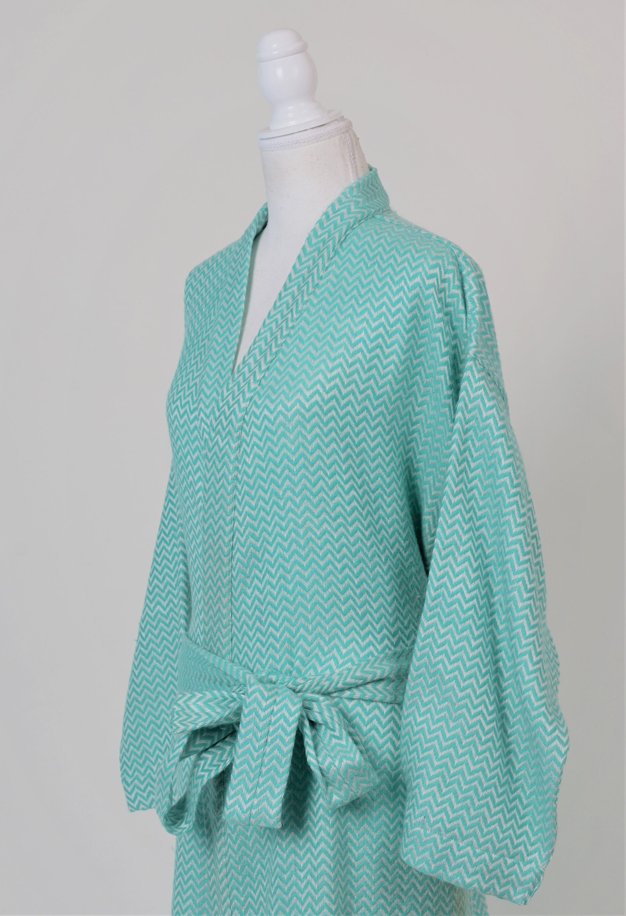 Tiffany Blue Bath Robe, Wool Robe, Dressing Gown, Kaftan, Loungewear ...