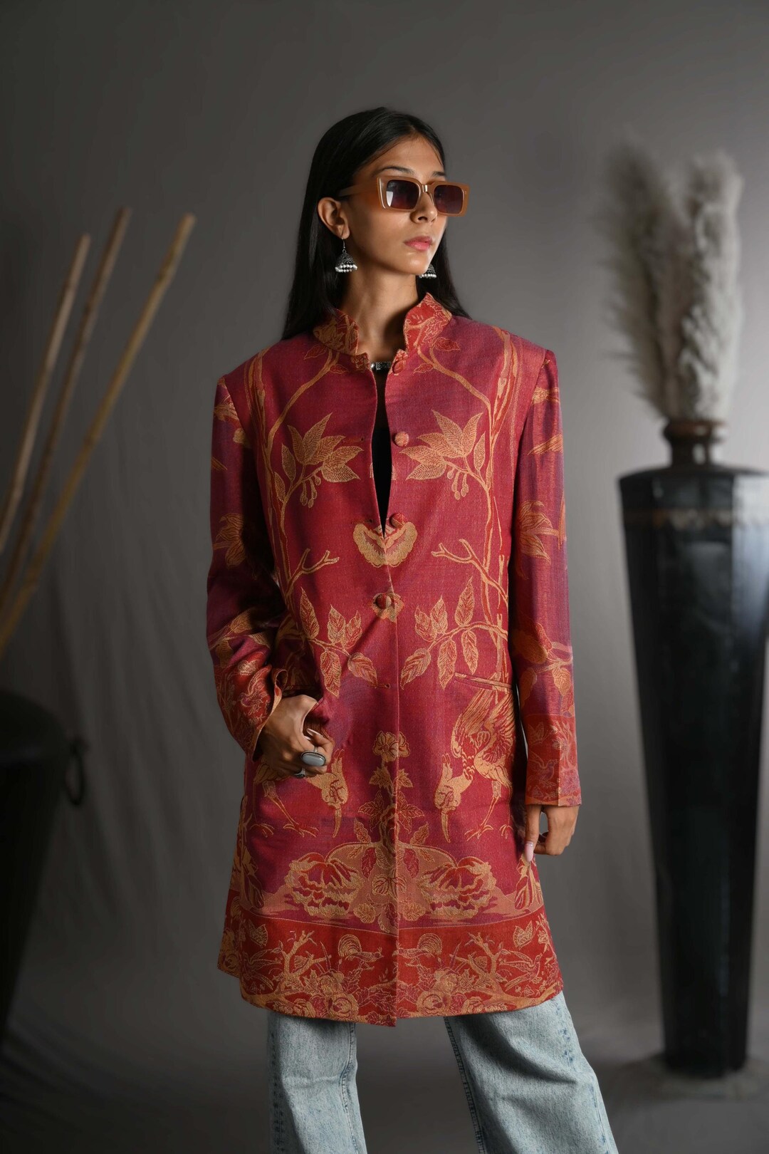 Women Cashmere Silk Jacket, Cashmere Silk Coat, Long Cashmere Silk Coat ...