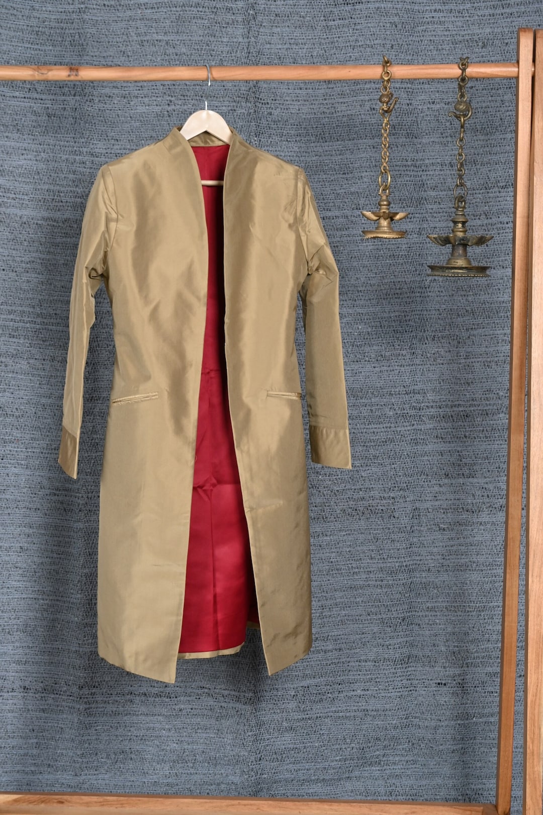 Gold Long Silk Coat Silk Jacket Jacket for Women Wedding - Etsy