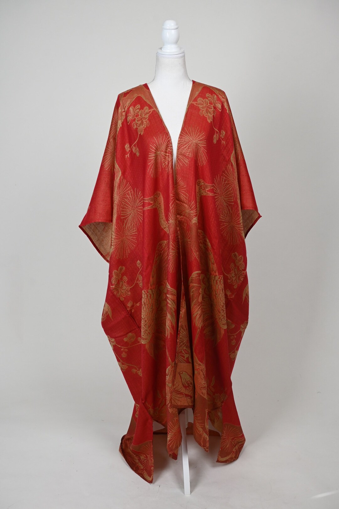 Scarlet Red Knitted Poncho Poncho For Women Cashmere Poncho Women Cape Front Open Poncho