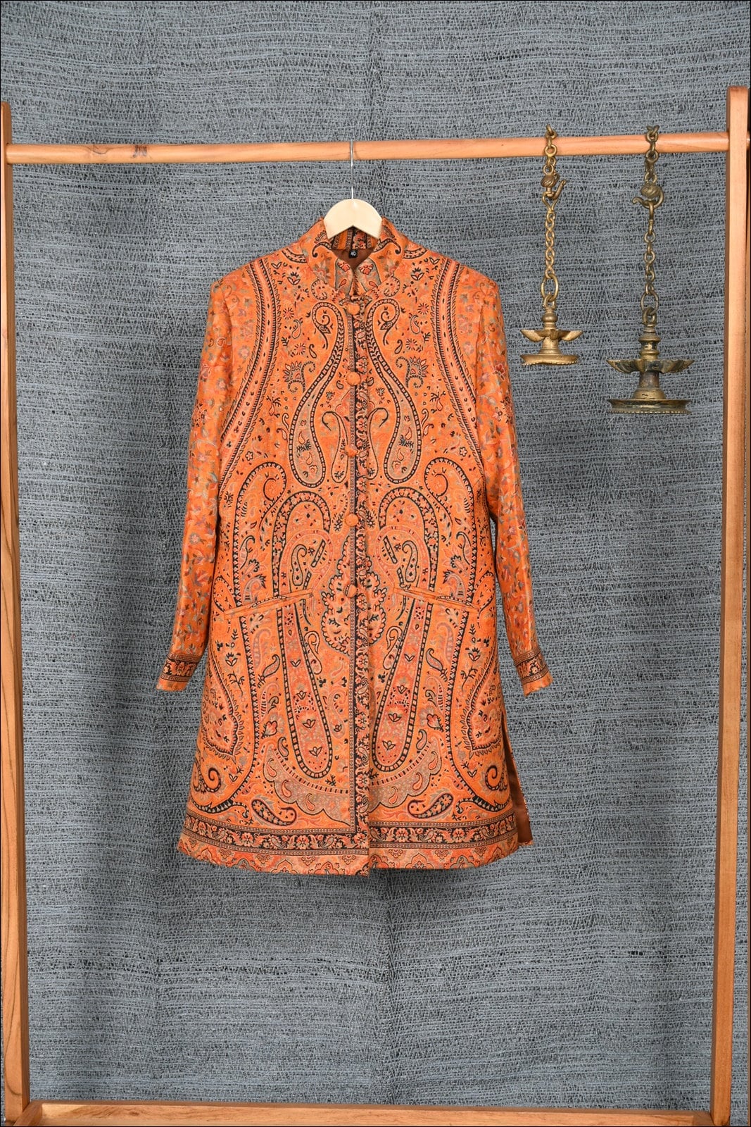 Tangerine Wedding Jacket Paisley Women Jacket Women Wool - Etsy