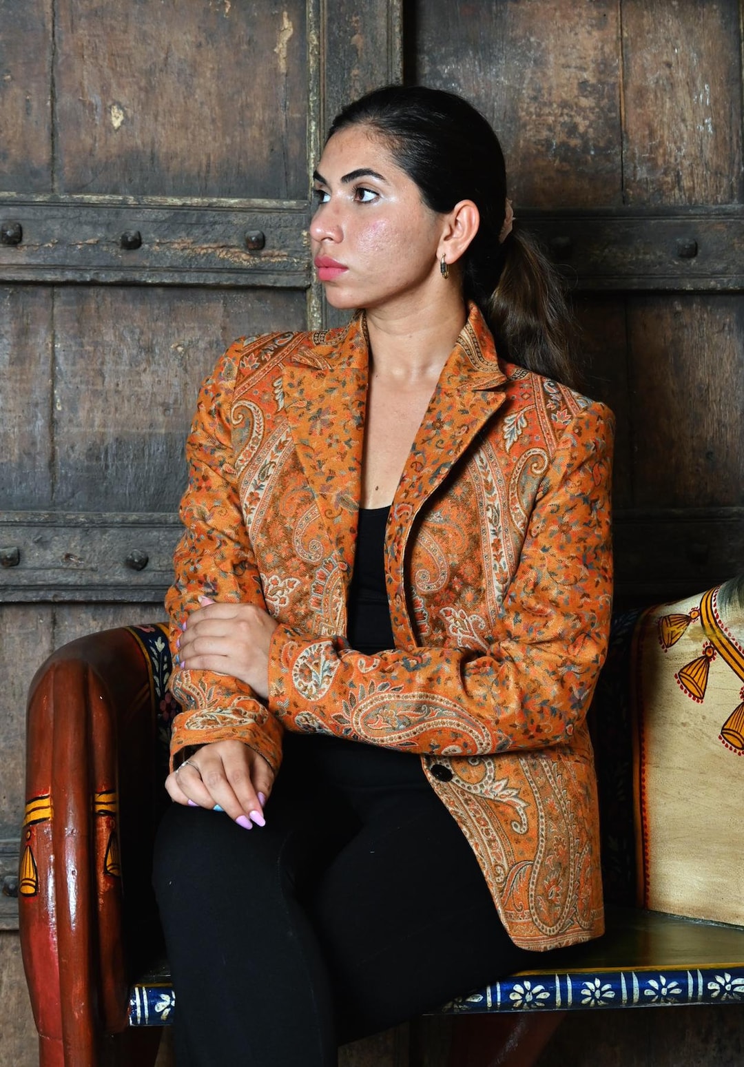 Traditional Blazer, Paisley Design Jacket, Indian Jacket, Women Wool ...