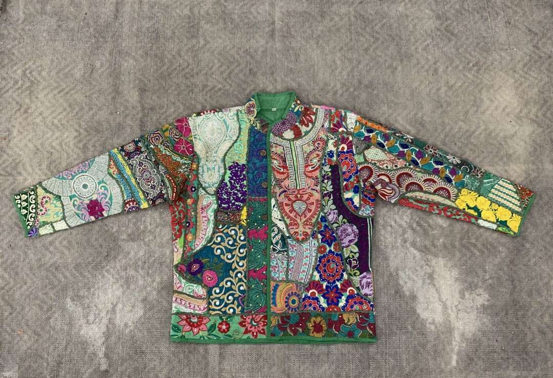 Indian Jacket, Bohemian Jackets, Embroidered Jacket, Vintage Colorful ...