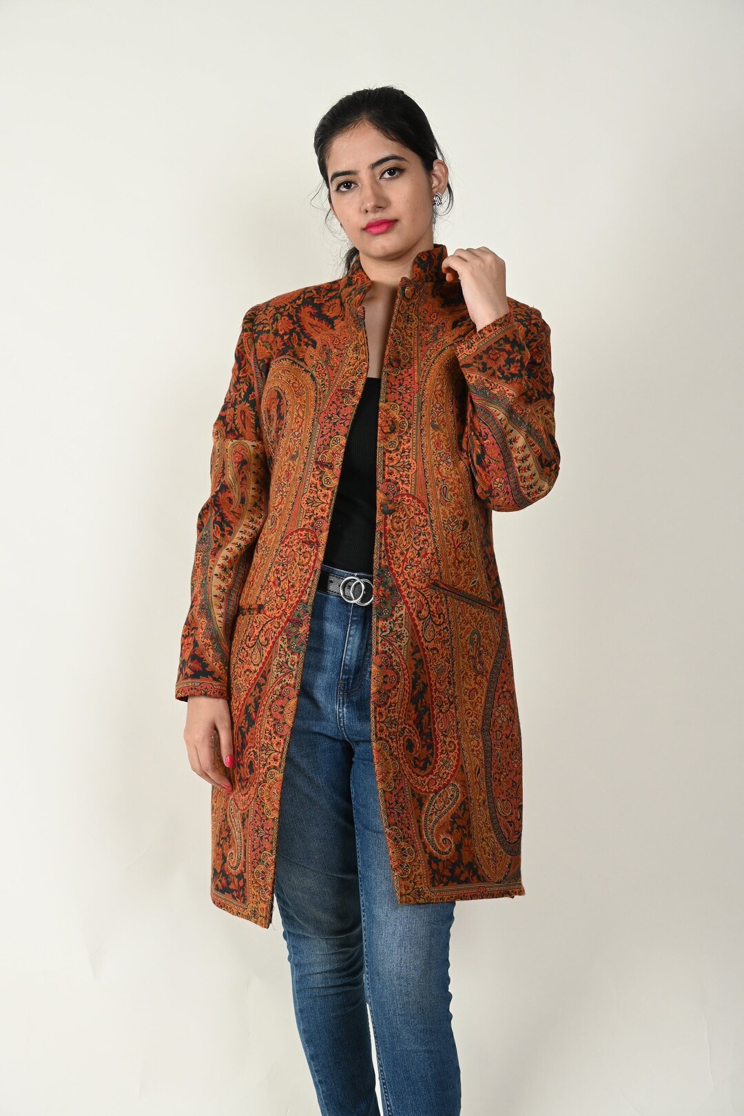 Women Wool Jacket, Unisex Traditional Jacket, Jacket for Men, Paisley ...