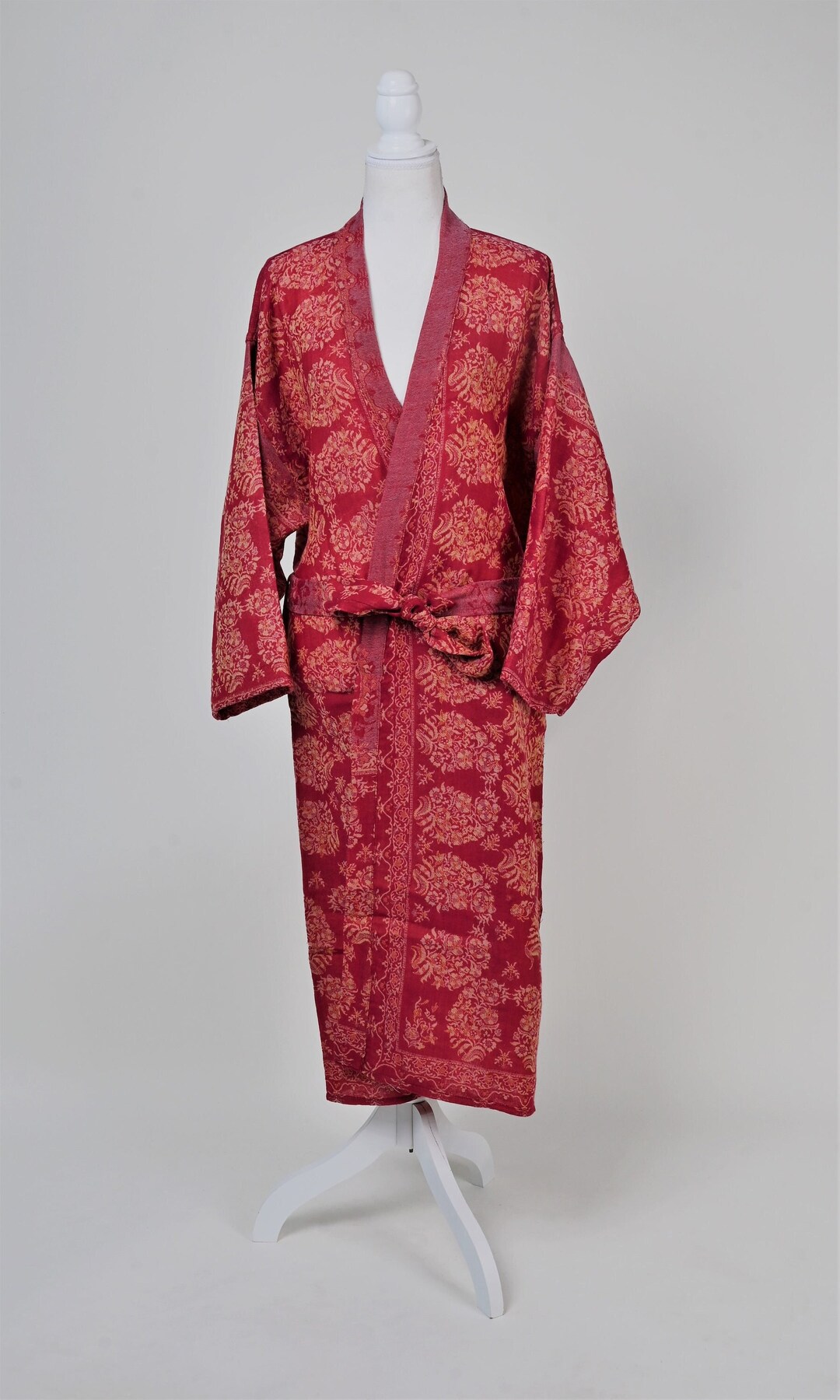 Red House Coat, Long Bathrobes, Women Dressing Gown, Reversible ...