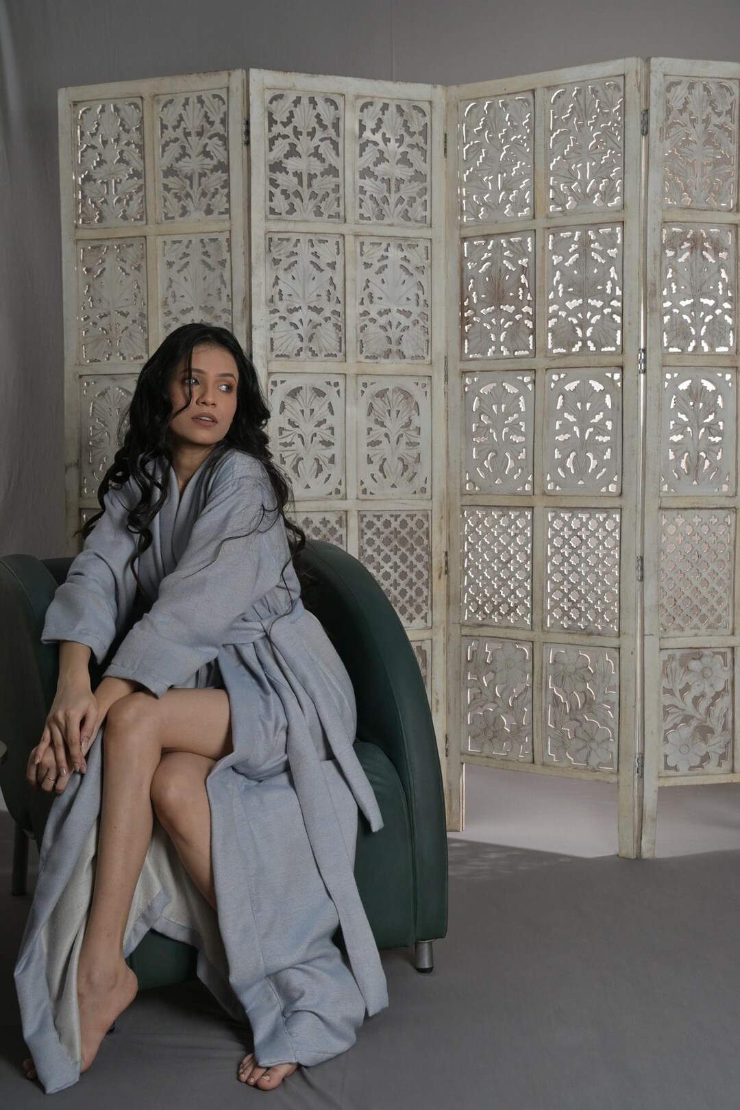 100% Wool Dressing Gown, Wool Robe, Long Bath Robe, Woolen Gown, Lounge ...