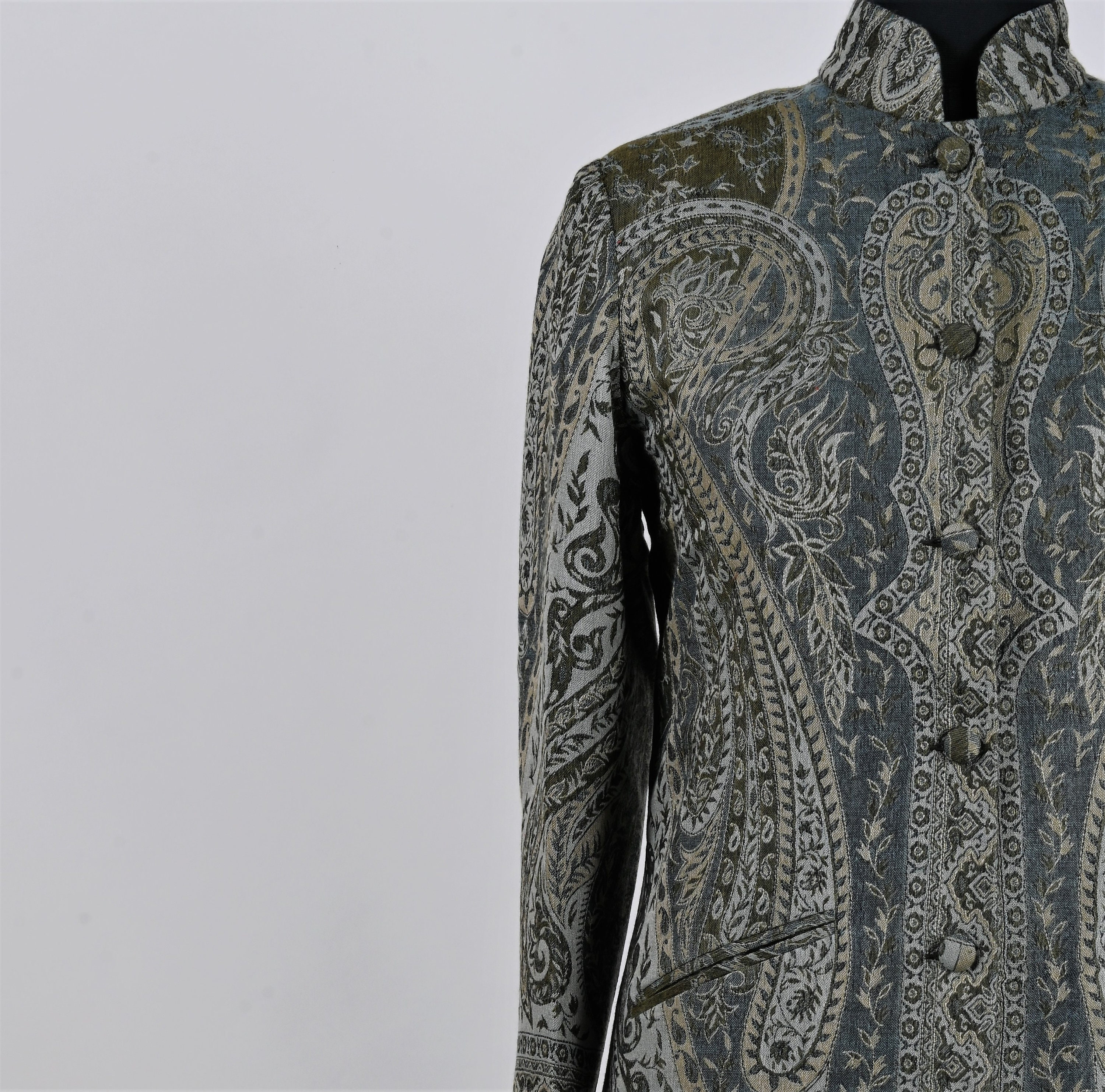 Women Silk Jacket Paisley Jamawar Coat Long Silk Coat - Etsy