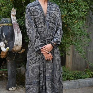 Blood Red Silk Robe for Men, Dressing Gown, Reversible Robe, Men's Long ...