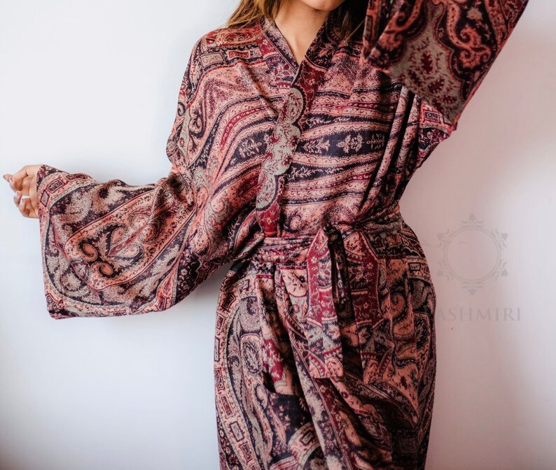 Tea Rose Women Dressing Gown, Wedding Morning, Sleepwear, Silk Kimono ...