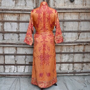 Pumpkin Orange Lounge Wear, House Coat, Long Bathrobes, Women Dressing ...