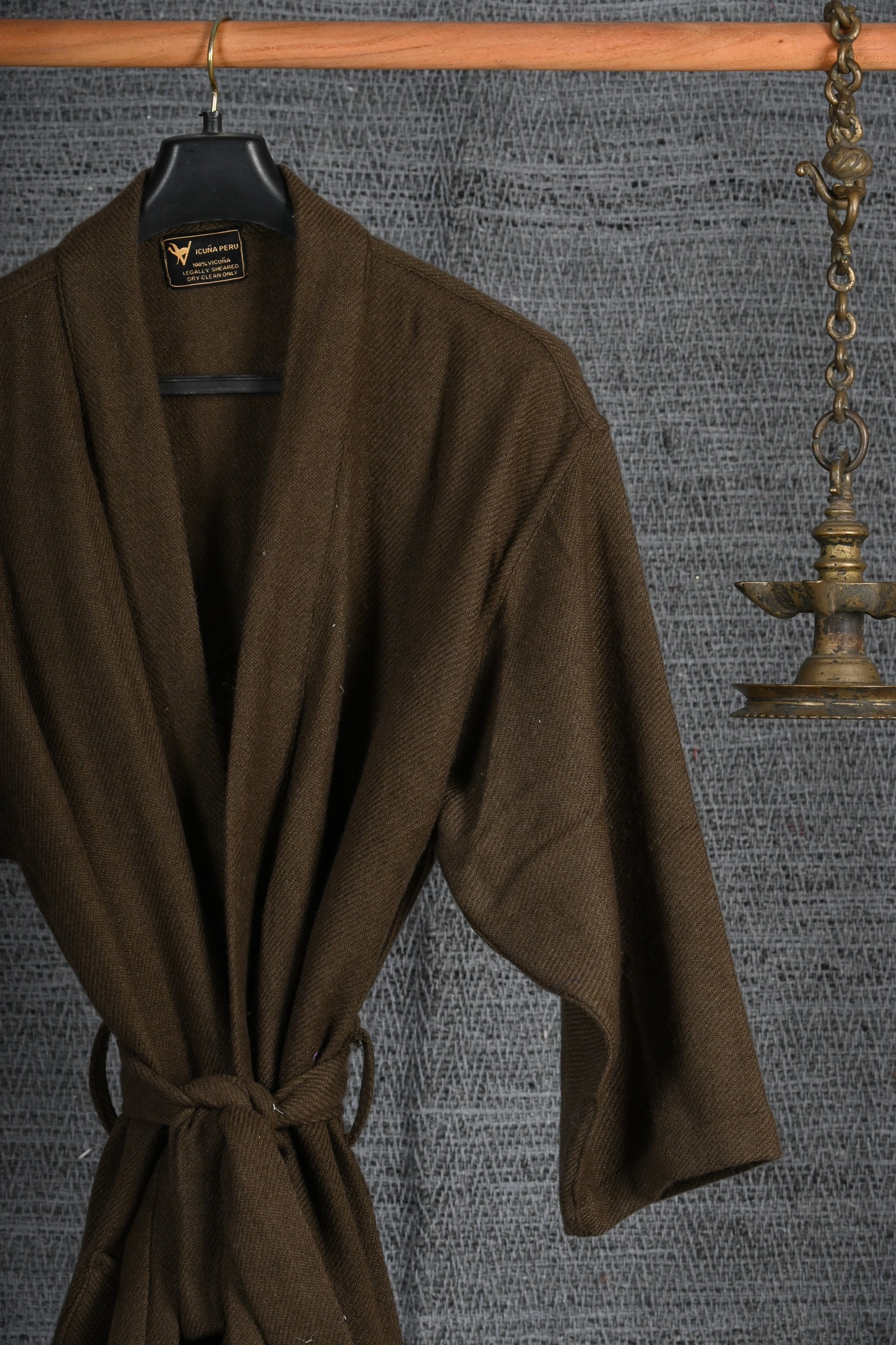 Dark Olive Kimono Robe, Lounge Wear, Vicuna Robe, Authentic Peruvian ...