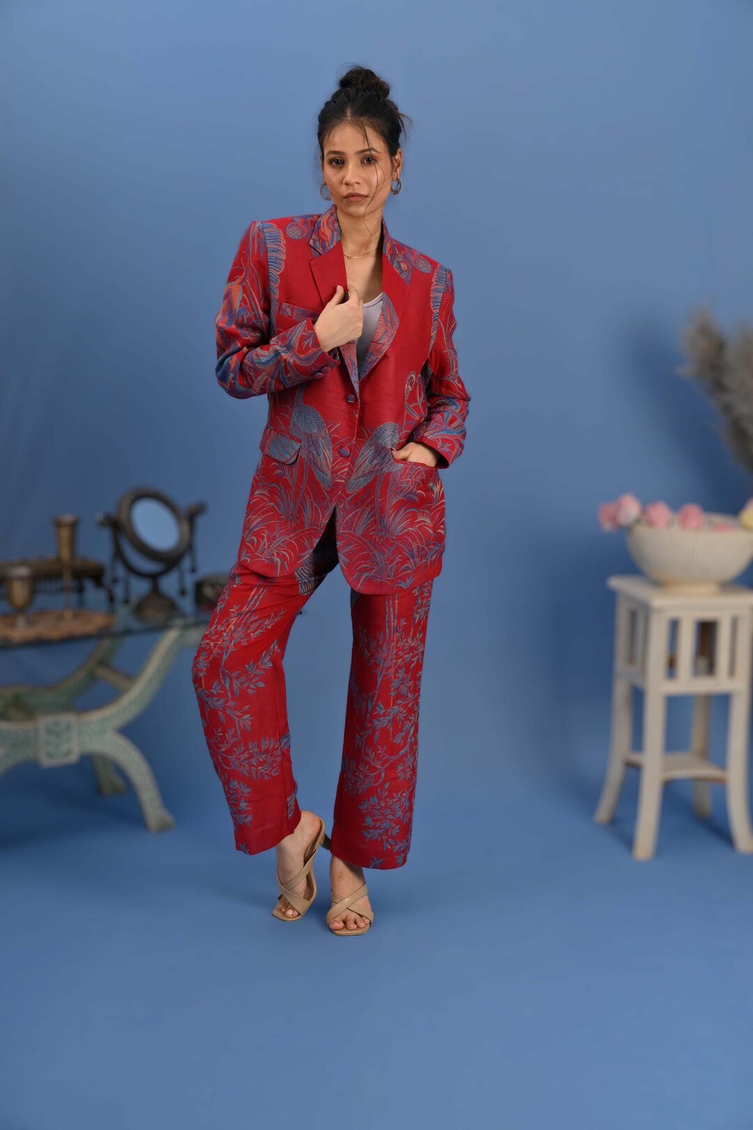 Bespoke, 2 Pieces Suit Set, Cashmere Wool Silk Women Formal Suit, Women ...