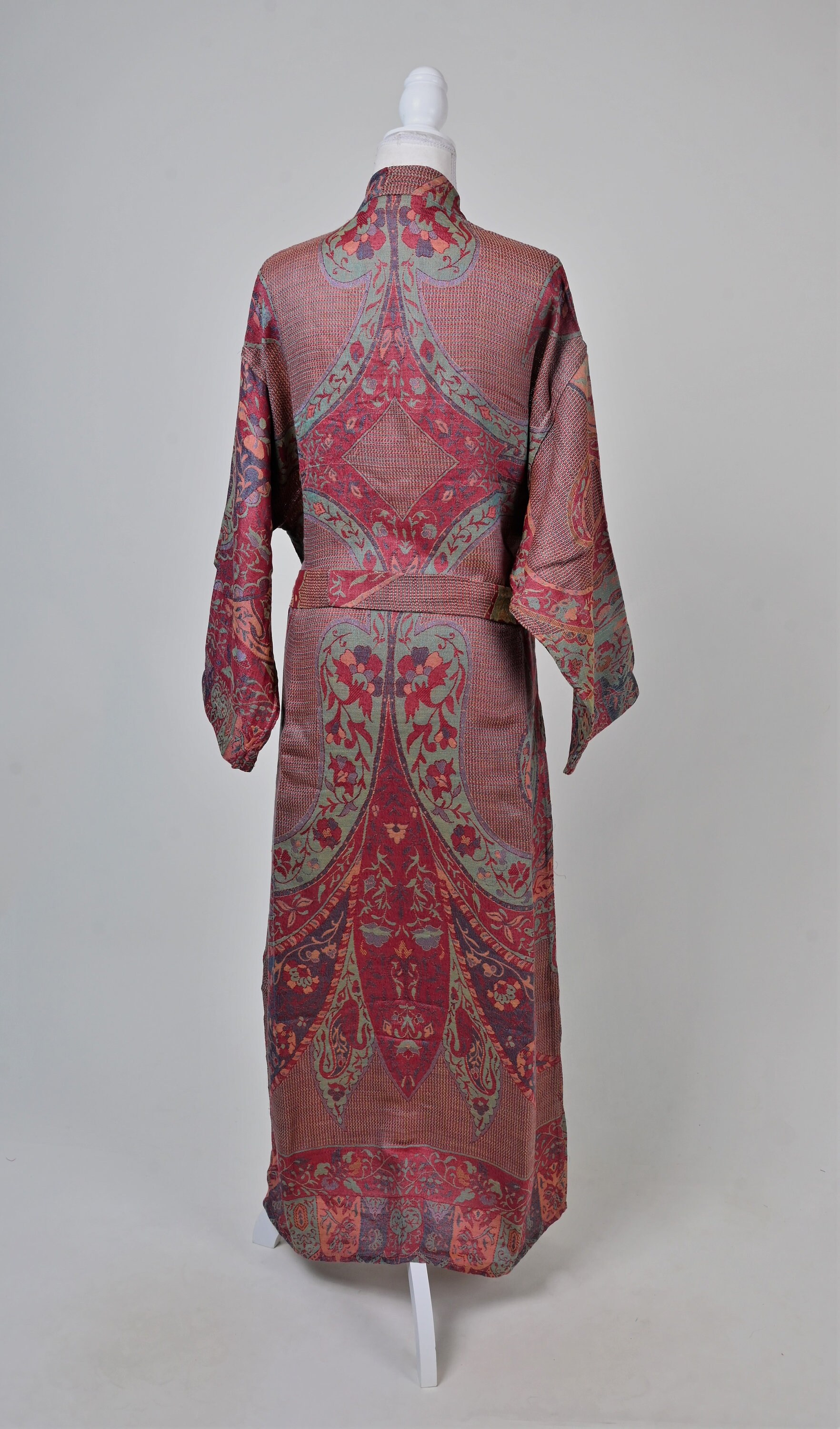 Long Bathrobes, Women Dressing Gown, Reversible, Paisley Design Silk ...