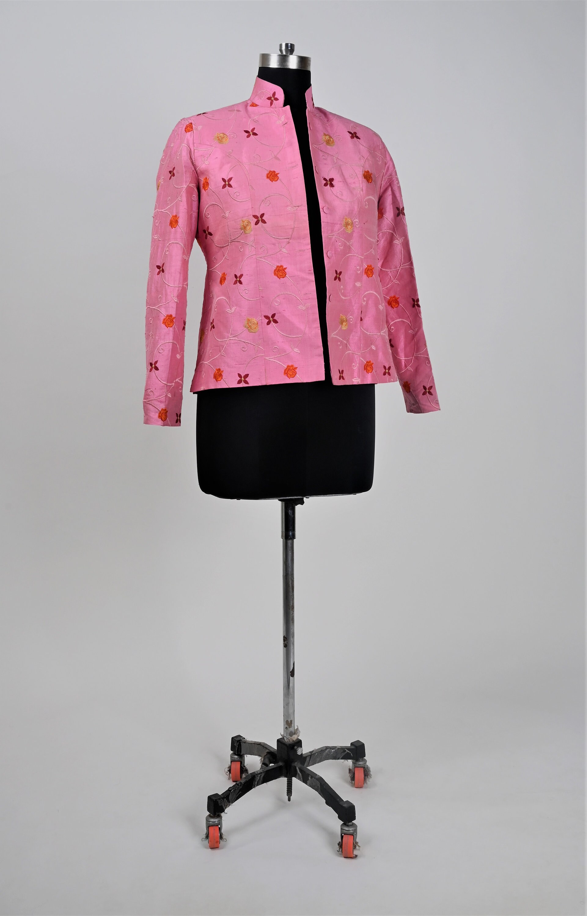 Silk Floral Embroidered Jacket, Wedding Jacket, Short Style Jacket ...