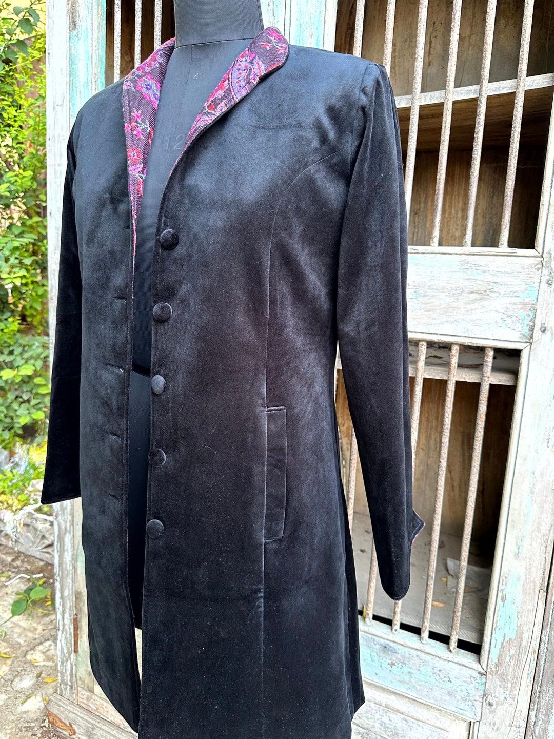 Coat for Women, Space Black Coat, Embroidered Jacket, Unisex, Designer ...
