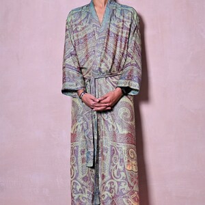 Blood Red Silk Robe for Men, Dressing Gown, Reversible Robe, Men's Long ...