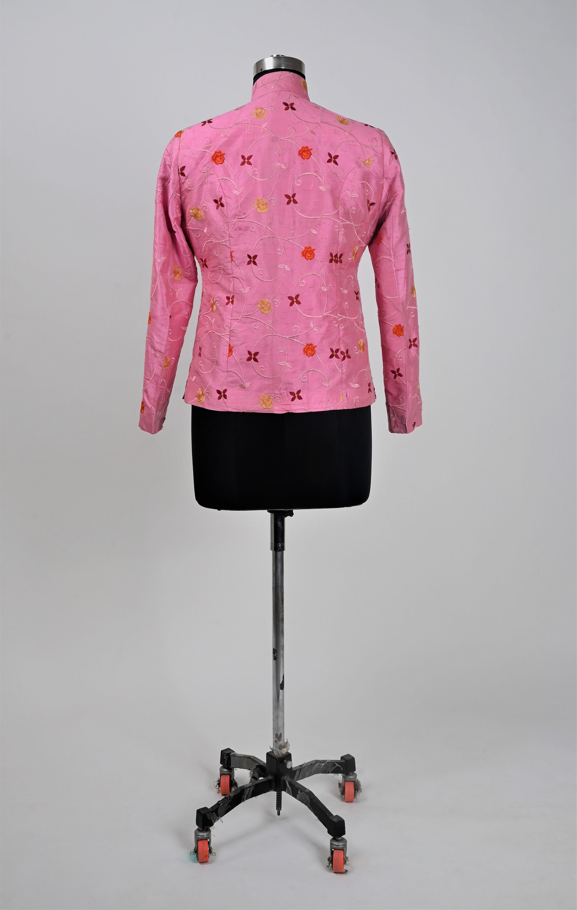 Silk Floral Embroidered Jacket, Wedding Jacket, Short Style Jacket ...