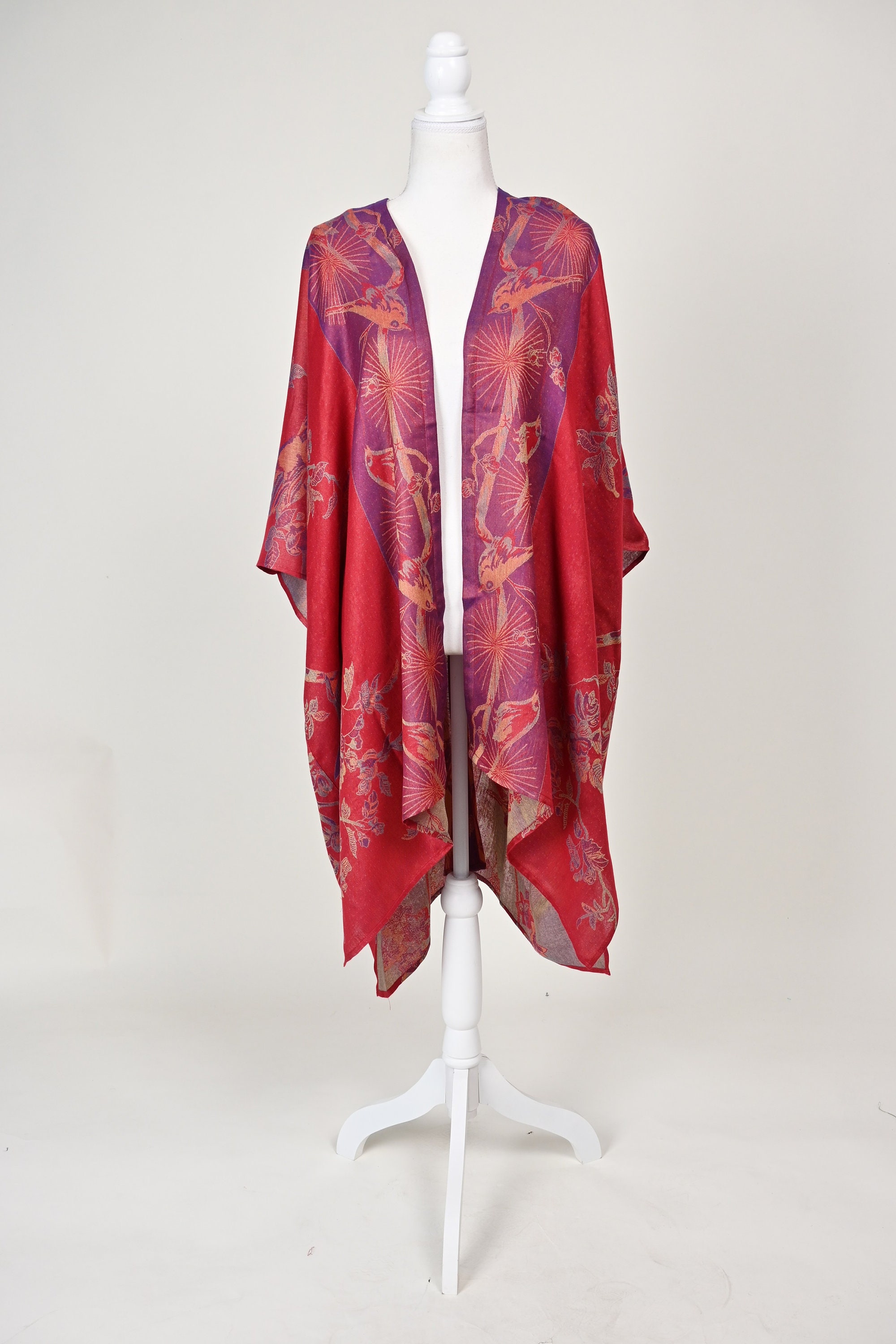 Mountbatten Pink Poncho for Women, Cashmere Poncho, Women Cape, Front ...