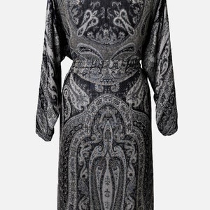 Space Black Silk Robe for Men, Dressing Gown, Reversible Robe, Men's ...