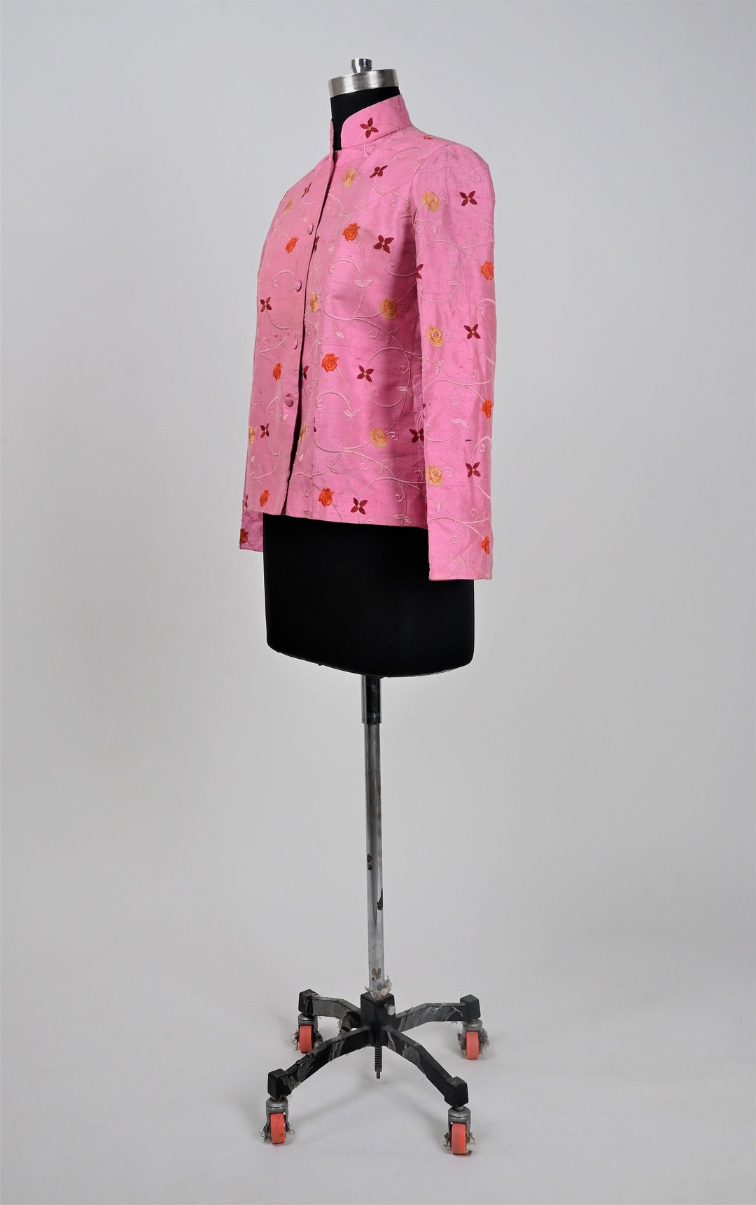 Silk Floral Embroidered Jacket, Wedding Jacket, Short Style Jacket ...