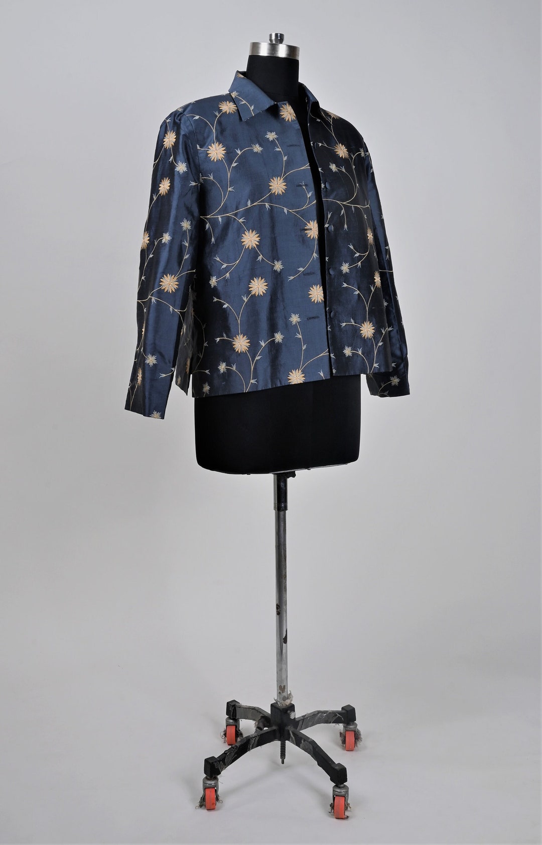 Short Style Jacket, Silk Floral Embroidered Jacket, Wedding Jacket ...