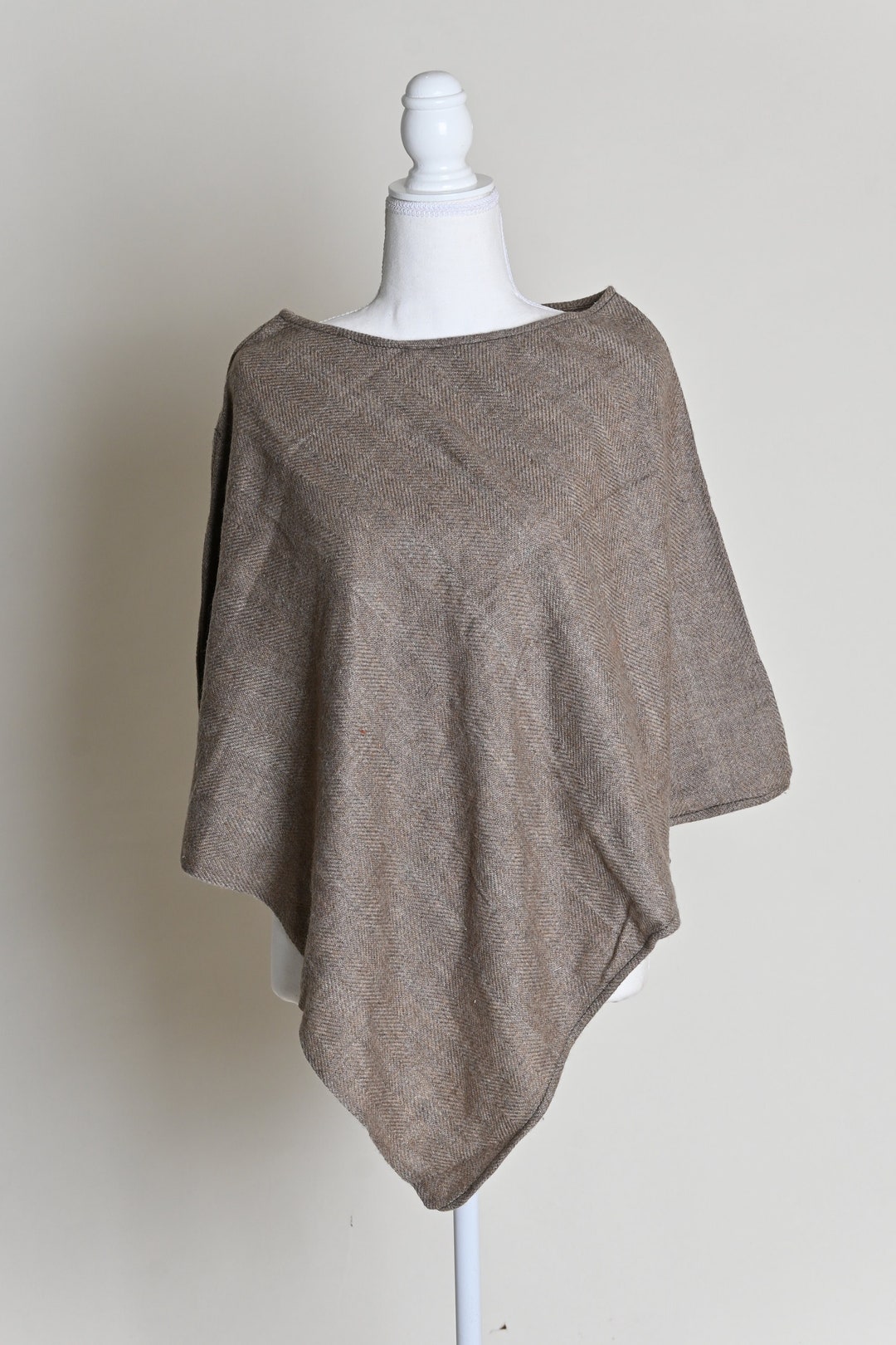 Brown Cashmere Wool Poncho, Winter Poncho Cape, Handwoven Poncho for ...