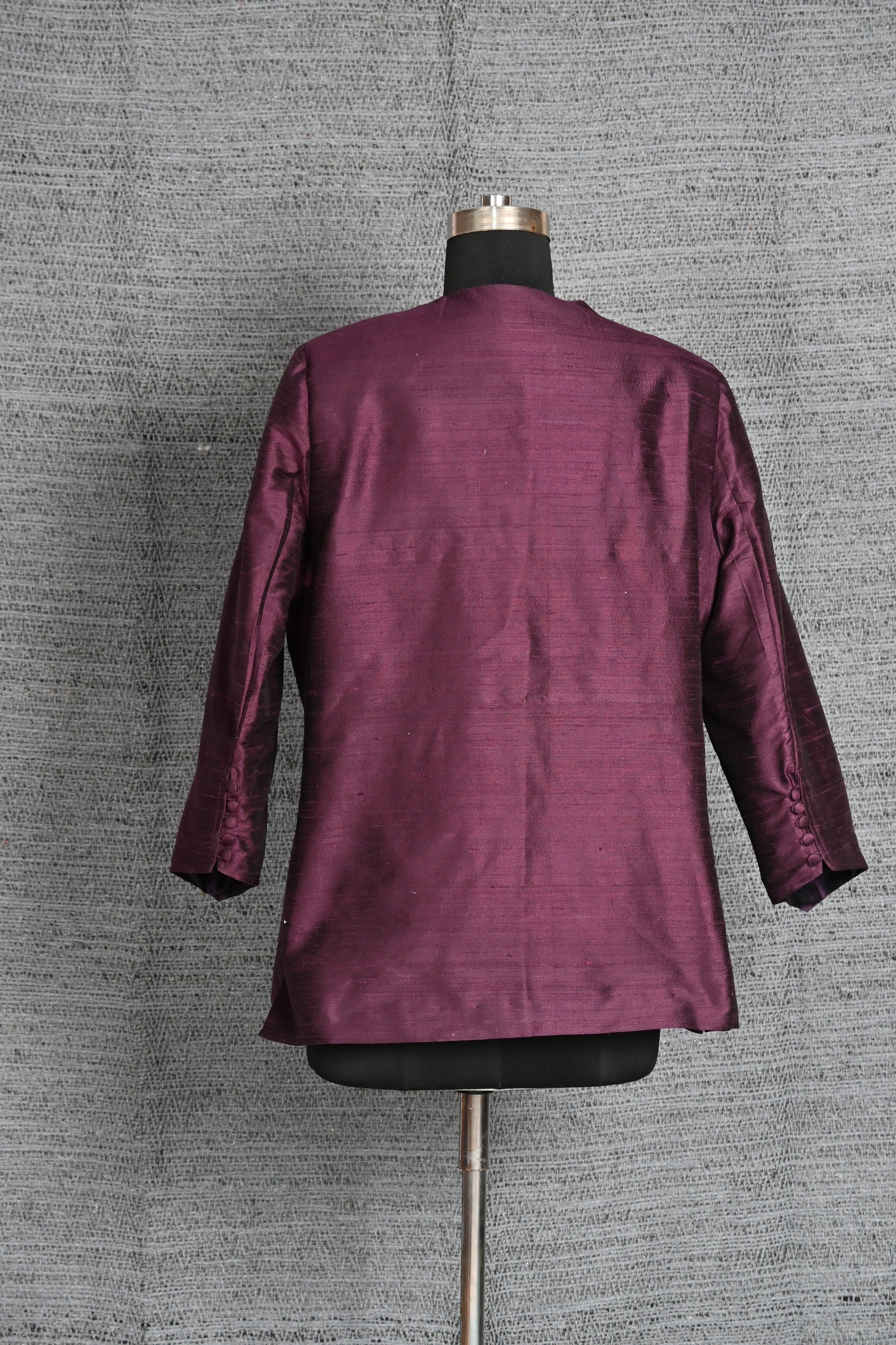 Burgundy Silk Jacket, Women Silk Jacket, Special Occasion, Raw Silk ...
