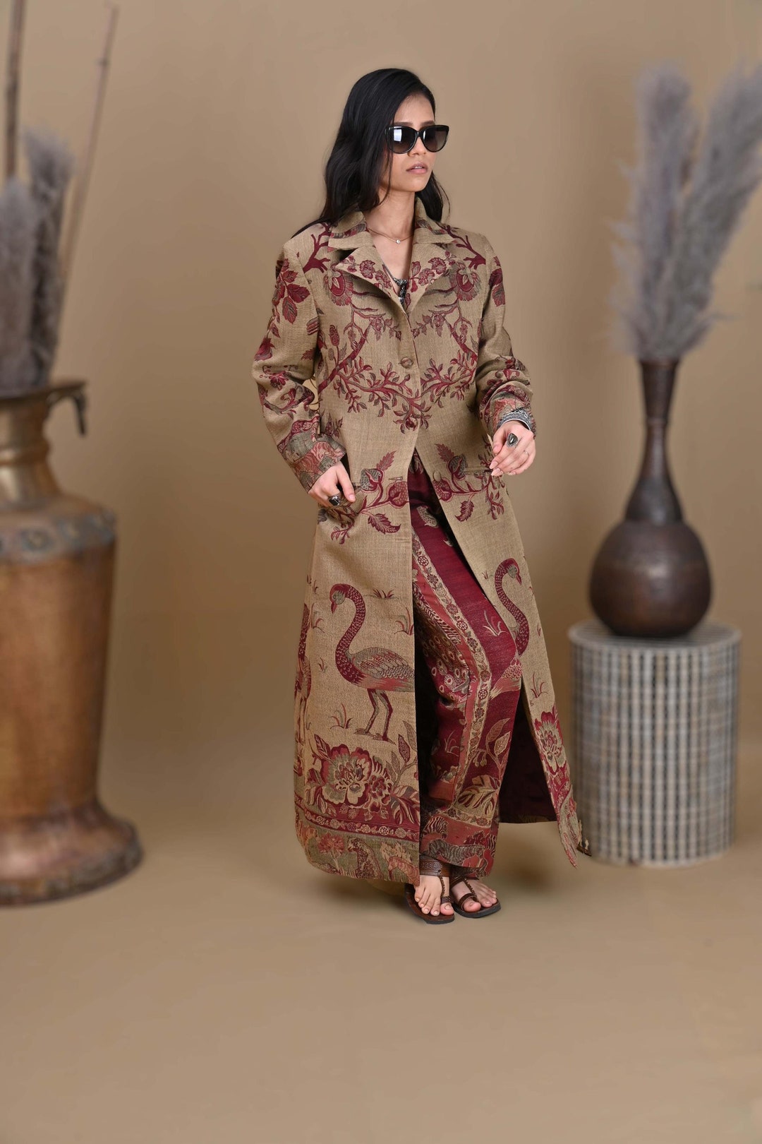 Women's Cashmere Silk Long Taylor Blazer Suit, Women's Long Coats Suit ...