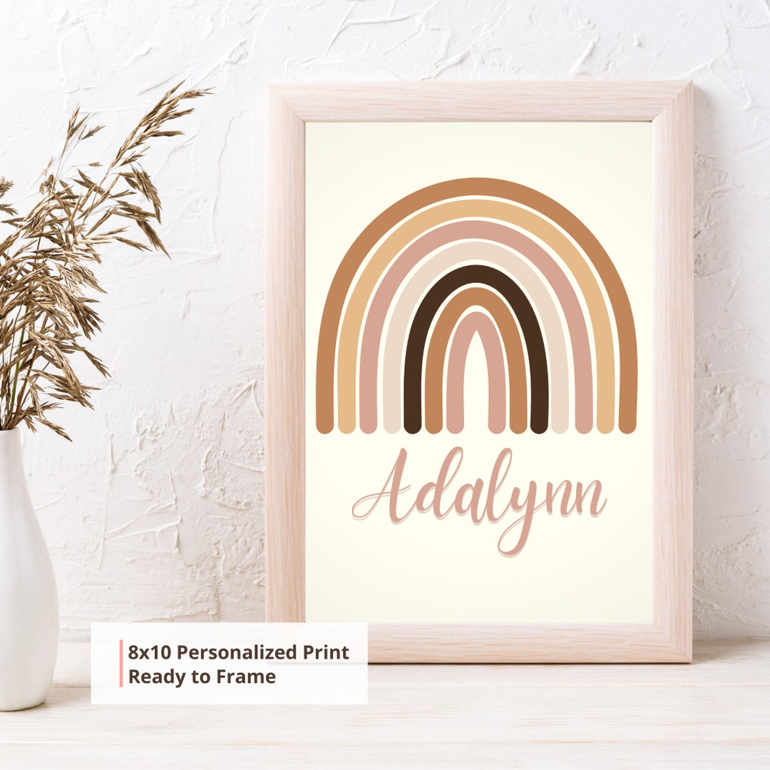 Boho Rainbow Personalized Art Print - Bohemian Inspired Wall Art Print ...