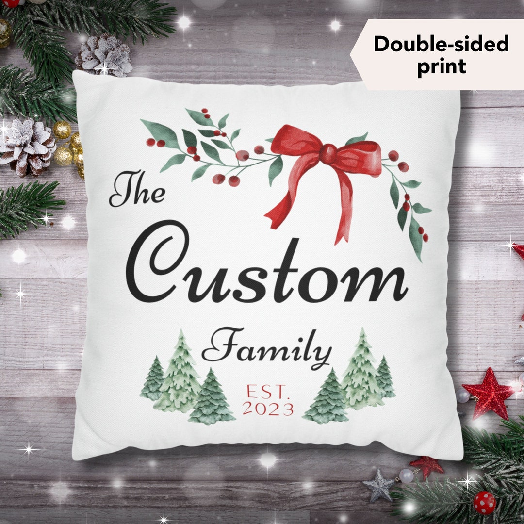 PERSONALIZED Christmas Pillow OR Pillowcase, Custom Christmas Pillow ...