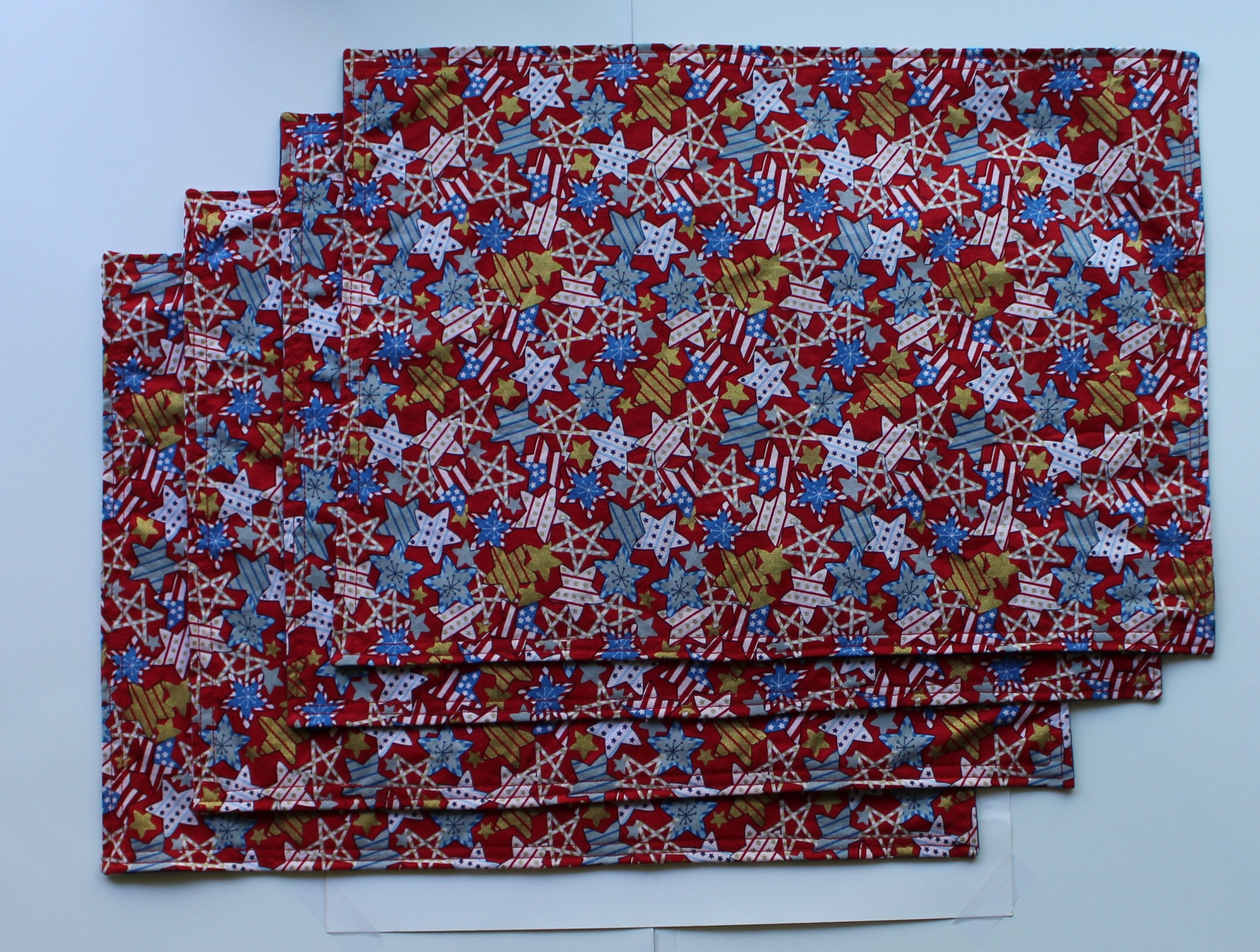 4th of July Set of 4 Placemats July Fourth Reversible - Etsy