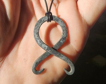 Vintage Scandinavian Hand Forged Troll Cross Rustic Iron Pendant ...