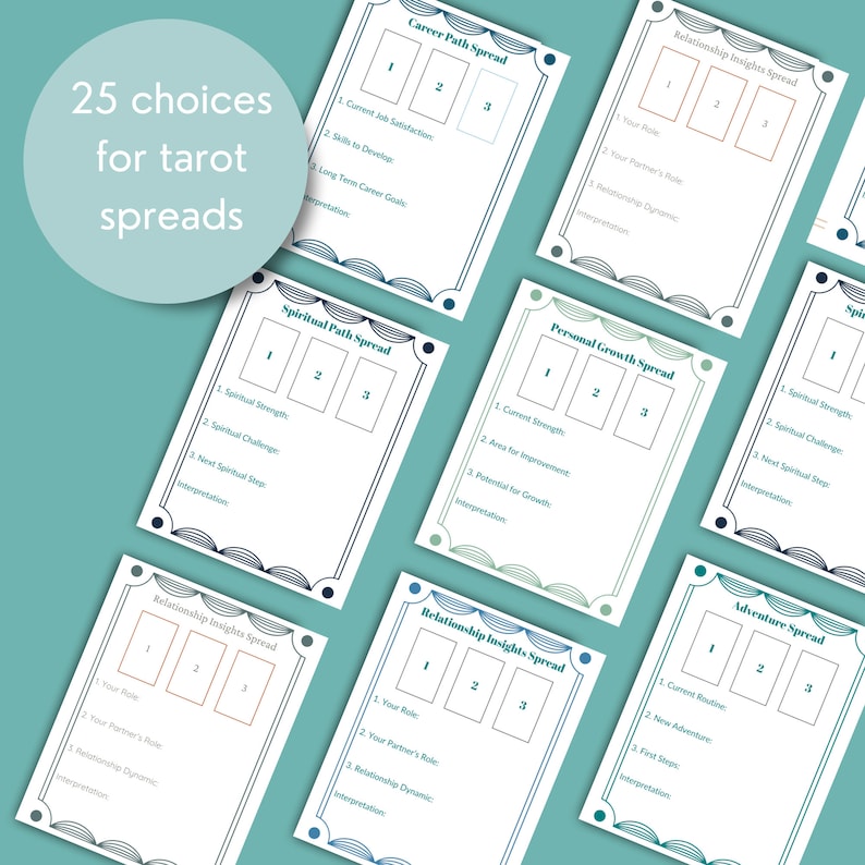 Printable Tarot Spread Journal PDF, 3 Card Tarot Spread, Daily Tarot Spread, 15 Minute Tarot ...