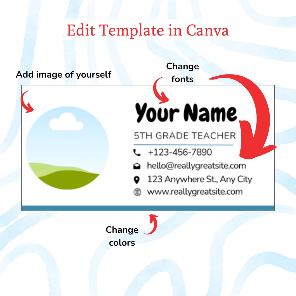 Customizable Teacher Email Signatures | Editable Templates in 3 Sizes ...