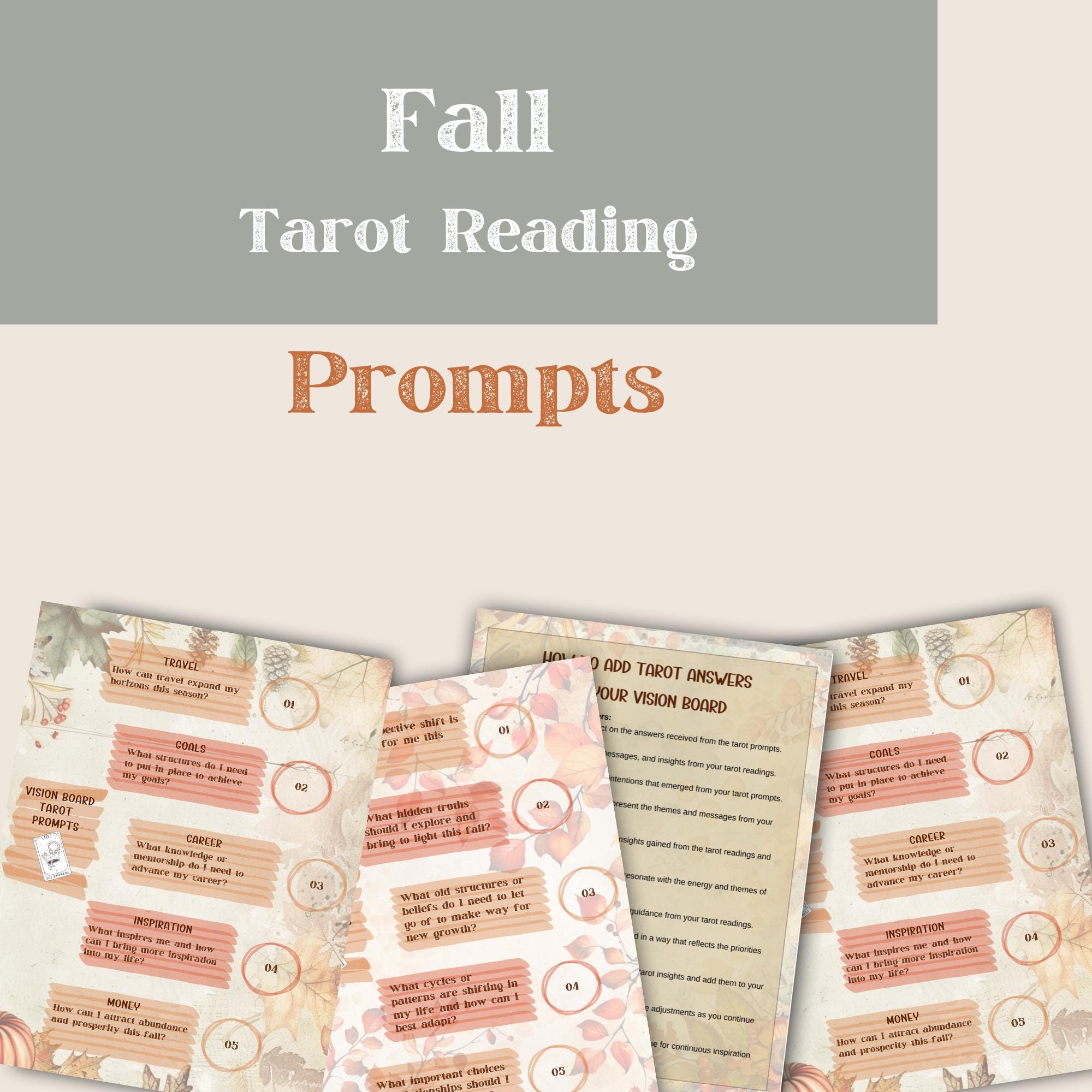Fall 2024 Vision Board Kit With Tarot Prompts Create Your Dream Vision ...