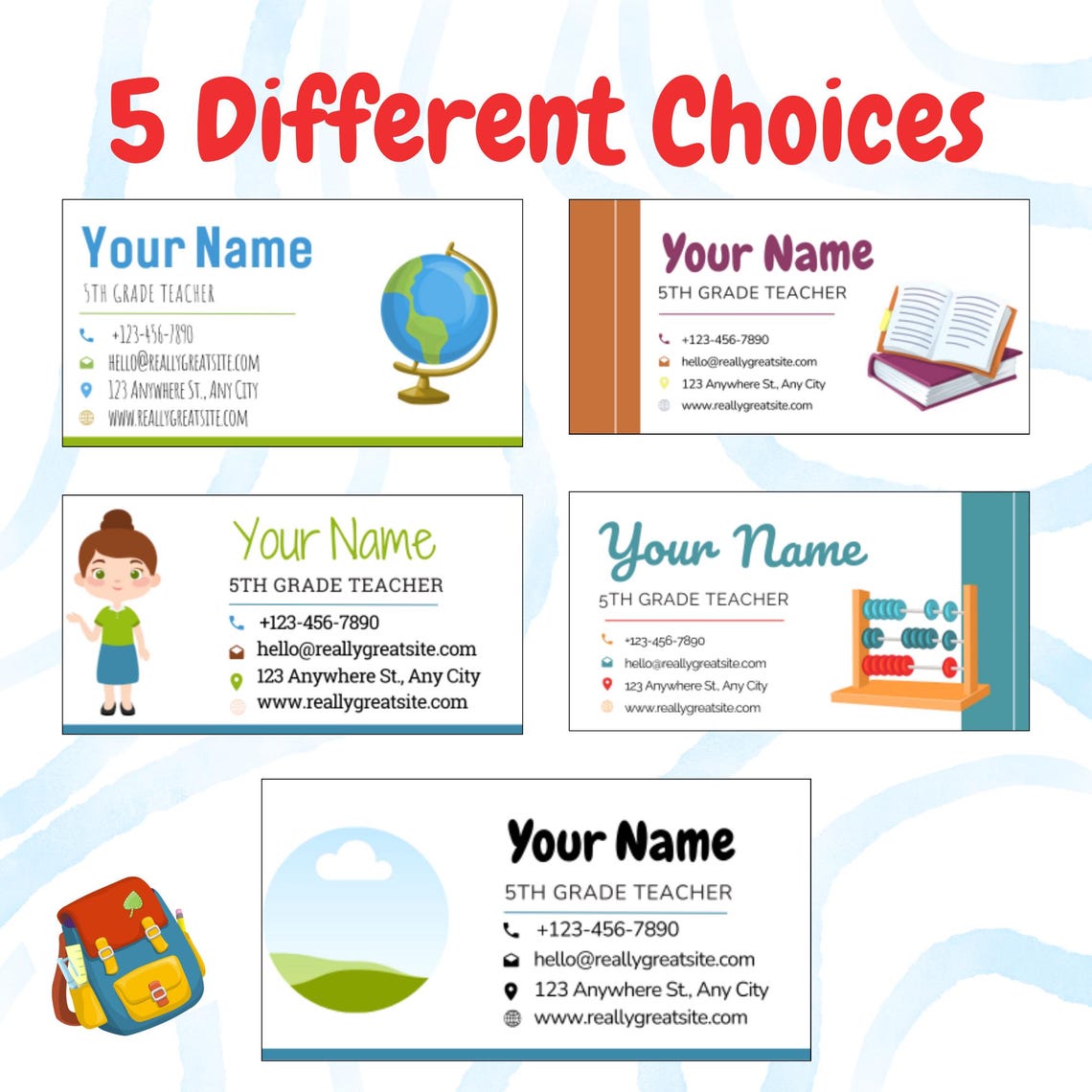 Customizable Teacher Email Signatures | Editable Templates in 3 Sizes ...