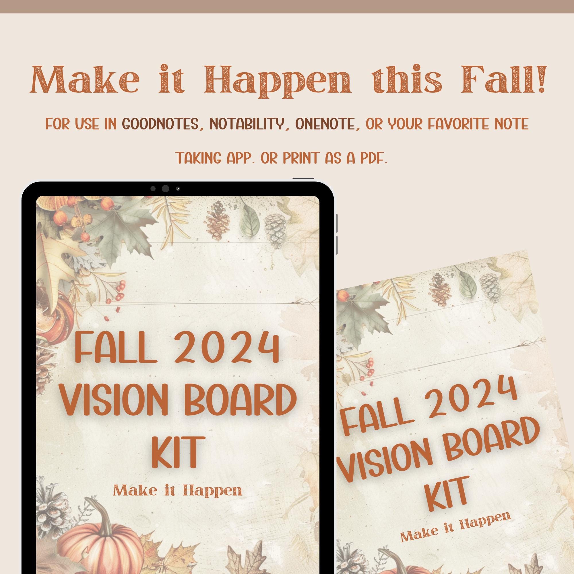 Fall 2024 Vision Board Kit With Tarot Prompts Create Your Dream Vision ...