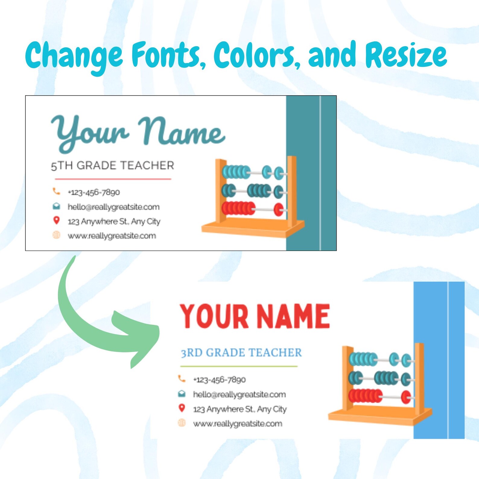 Customizable Teacher Email Signatures | Editable Templates in 3 Sizes ...