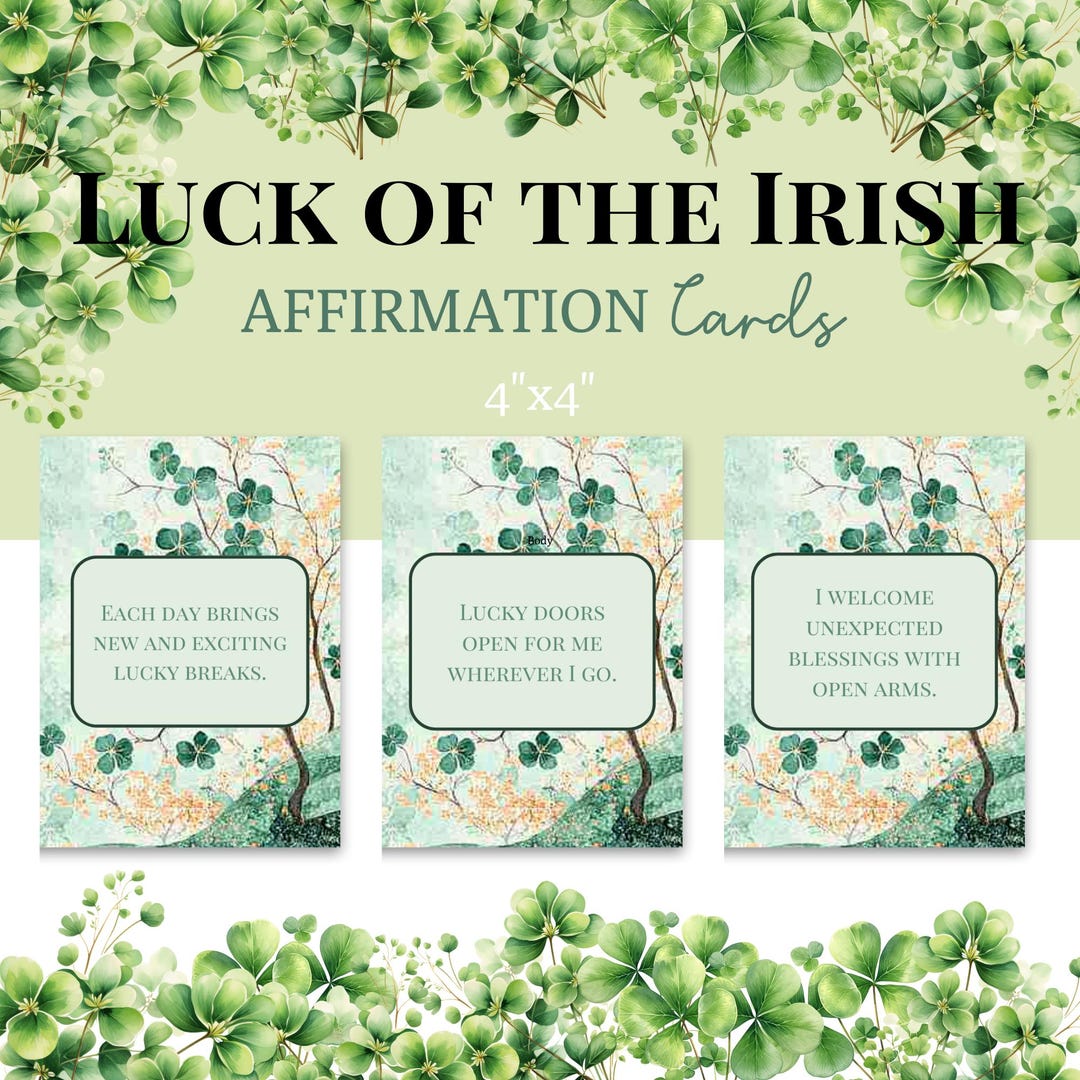 30 Affirmation Cards for Luck Positive Mindset Card Good Fortune ...