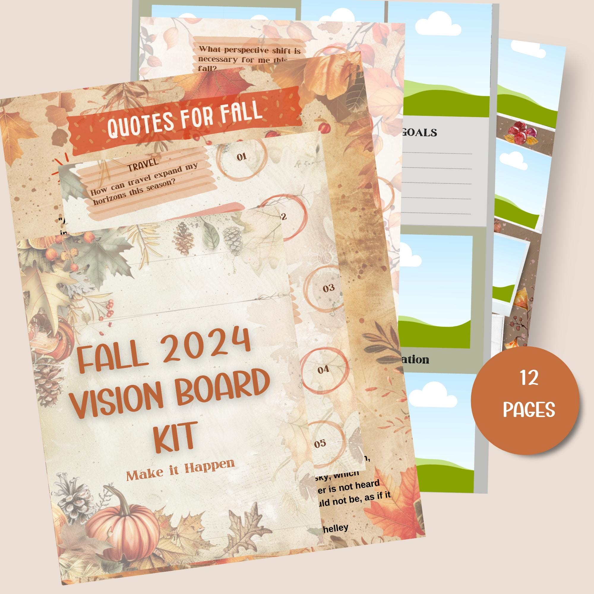 Fall 2024 Vision Board Kit With Tarot Prompts Create Your Dream Vision ...