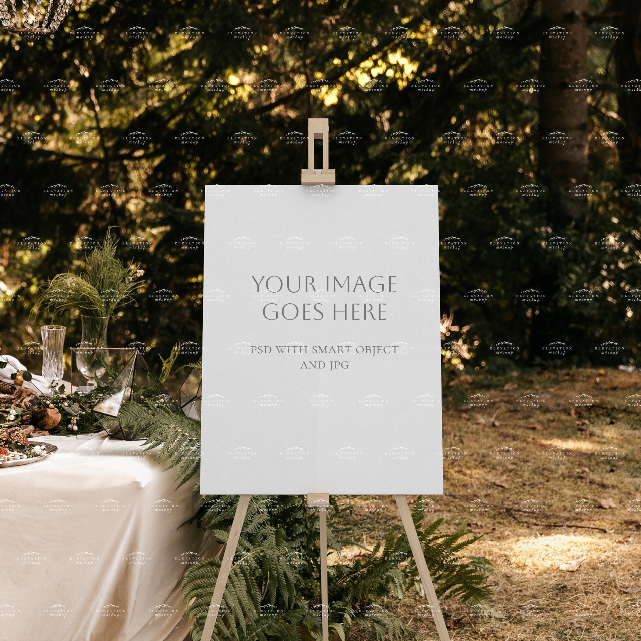Welcome Sign Mockup, 3x4 Proportion, Boho Woodland Wedding or Bridal ...