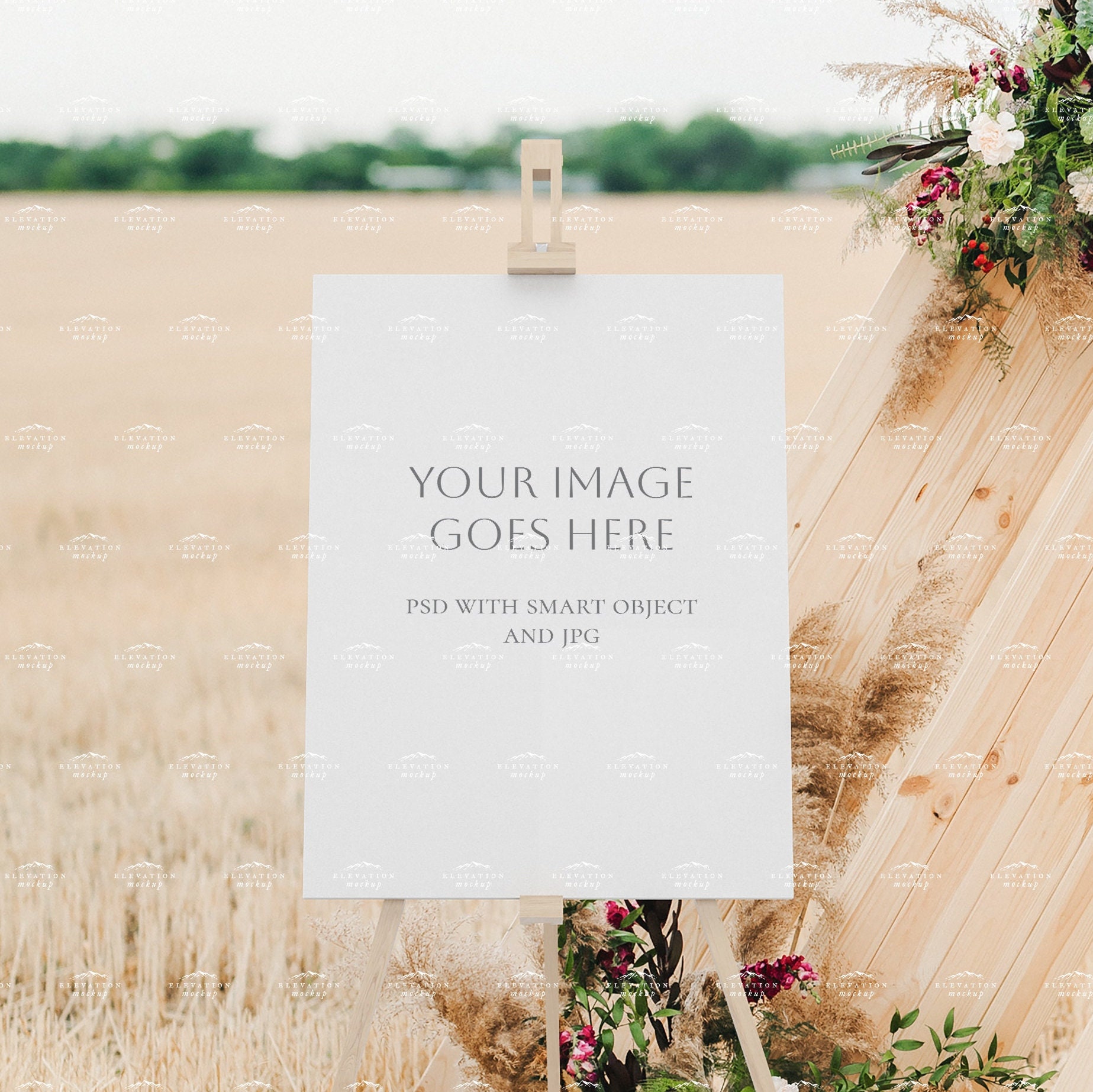 Welcome Sign Mockup, 3x4 Proportion, Boho Rustic Wedding or Bridal ...