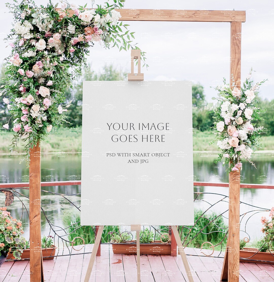 Welcome Sign Mockup | 3x4 Proportion | Outdoor Wedding or Shower Easel ...