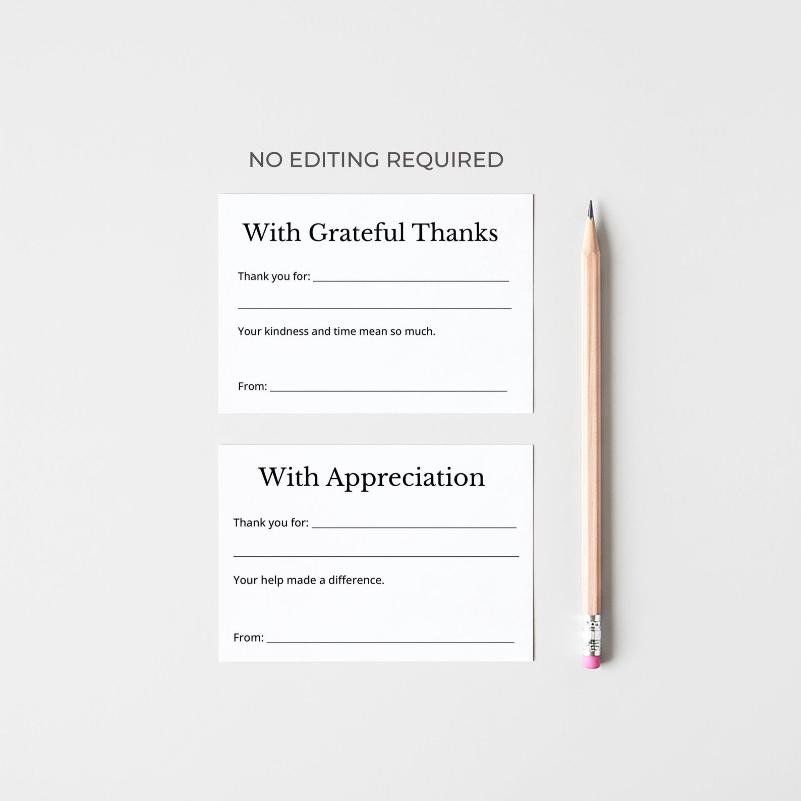 Simple Appreciation Card Printable, Volunteer Thank You Cards, Church ...