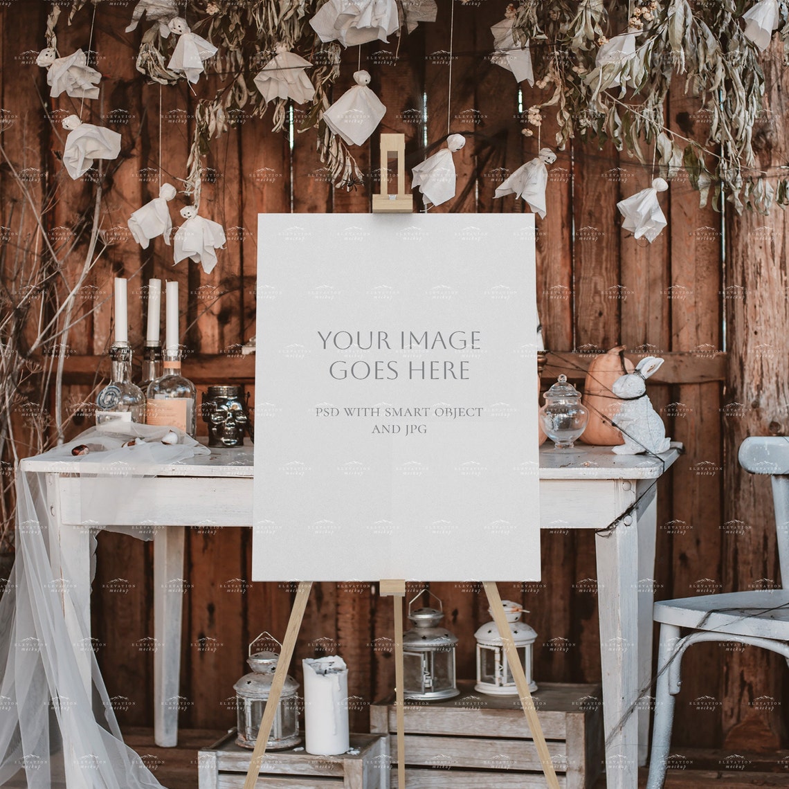 Welcome Sign Mockup, 3x4 Proportion, Fall, Wedding, Halloween Party ...