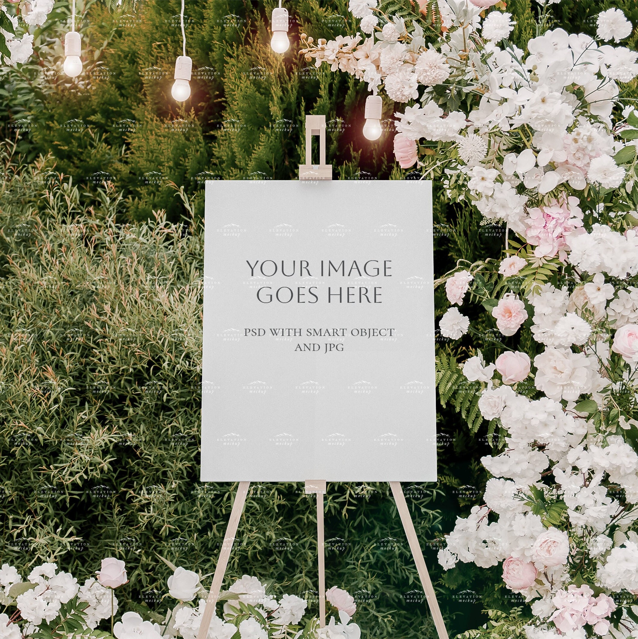 Welcome Sign Mockup, 3x4 Proportion, Floral Arch, Bridal Shower ...