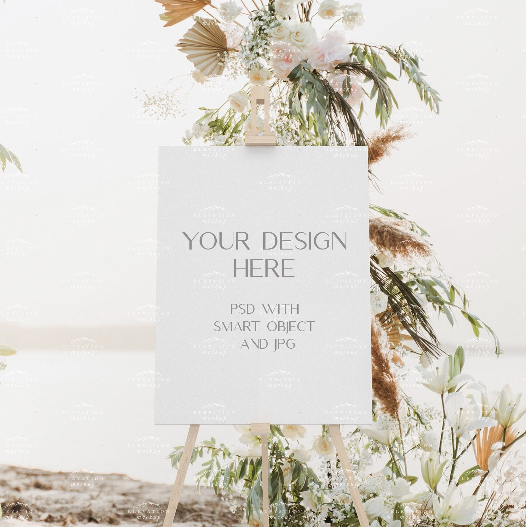 Wedding Welcome Sign Mockup 3x4 Proportion Boho Beach Style - Etsy