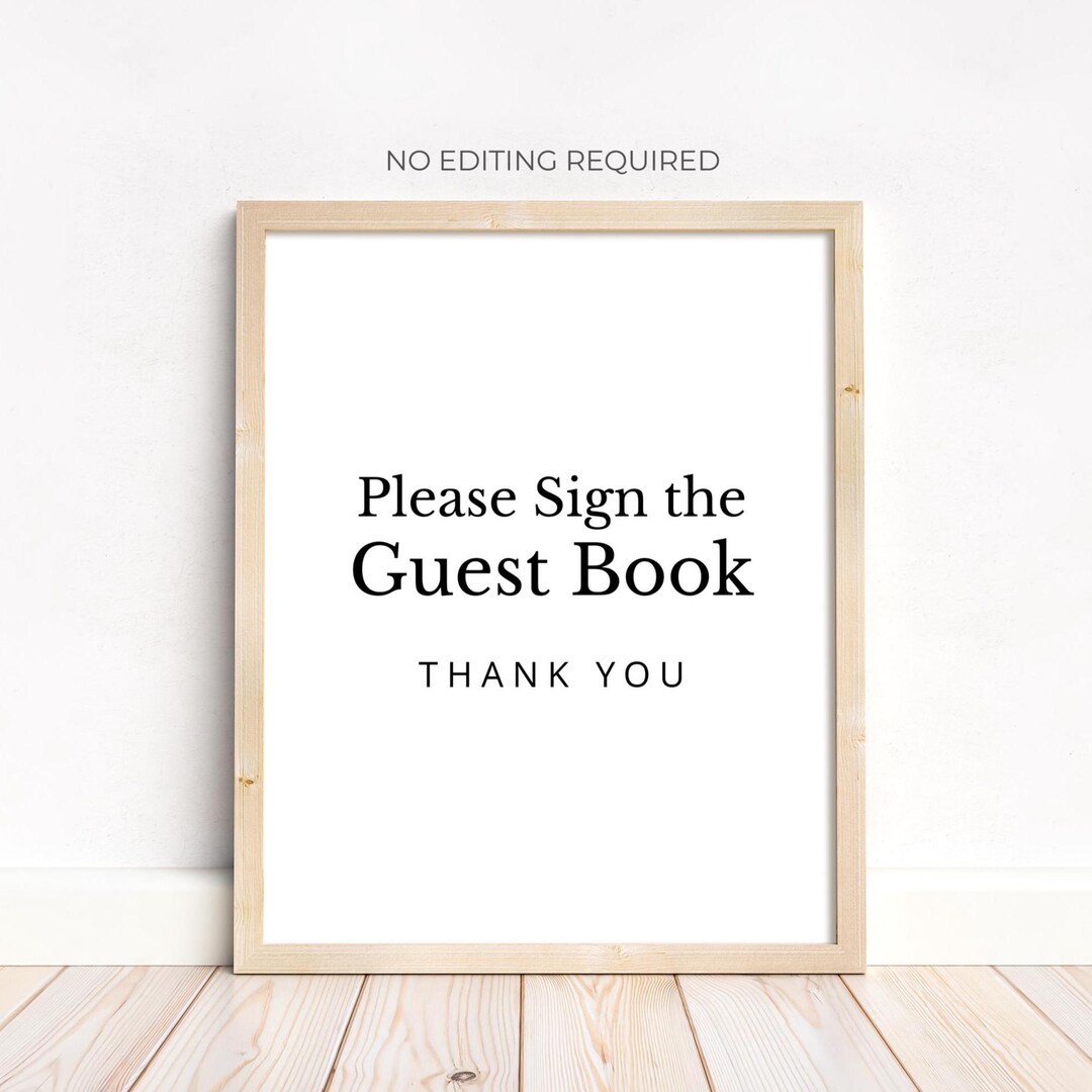 Please Sign Guest Book Sign Printable, Church Fellowship or Community ...