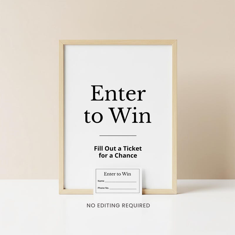 Enter to Win Signs - Etsy
