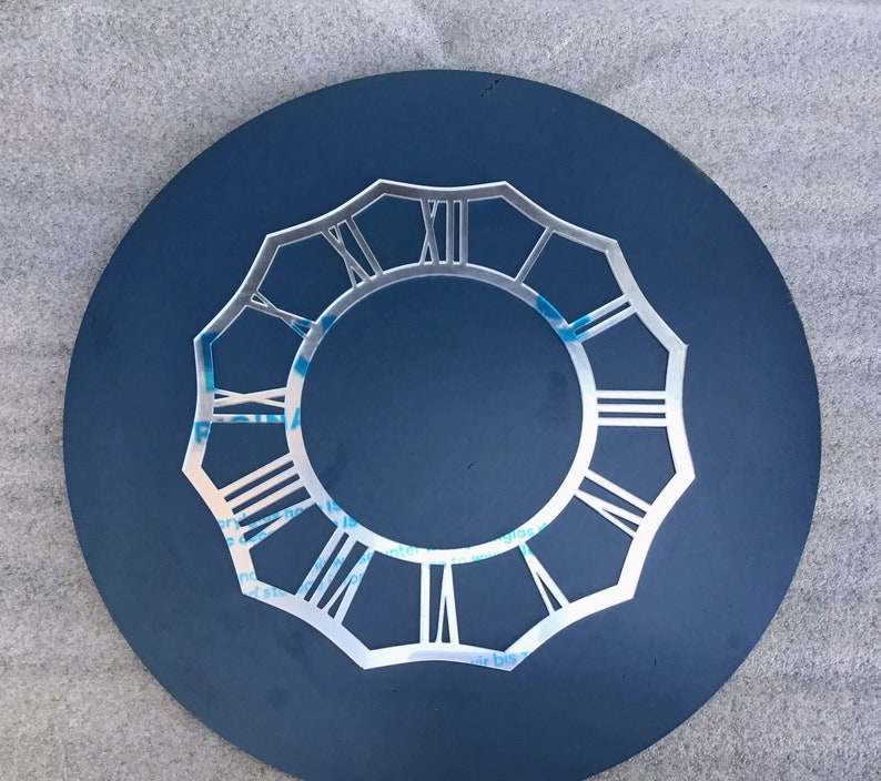 Mirrored Unusual Face Clock Diam 20 Cm and Artboard . Art for Epoxy ...